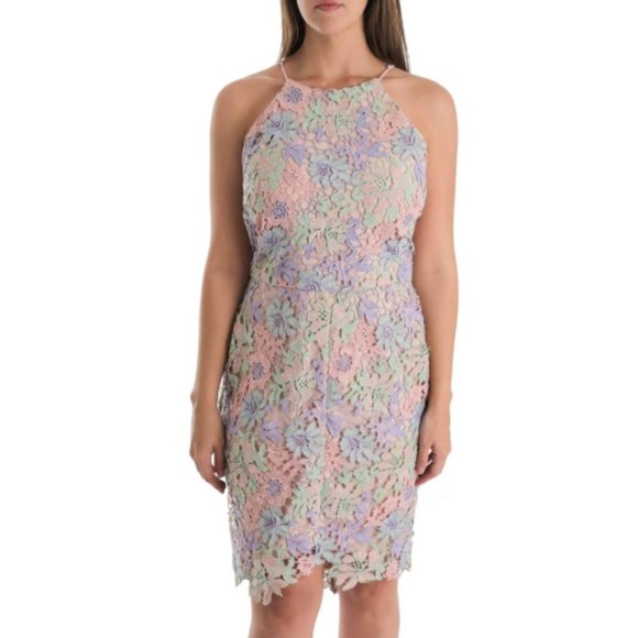 Gianni Bini | Dresses | Gianni Bini Pastel Applique Floral Lace Midi ...